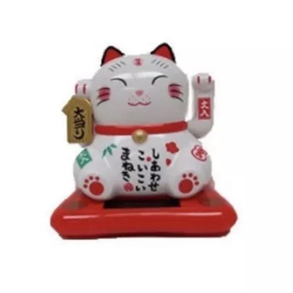 Accents | Solar Powered Dancing Waving Lucky Cat Bobble Toy 4 Materiel ...